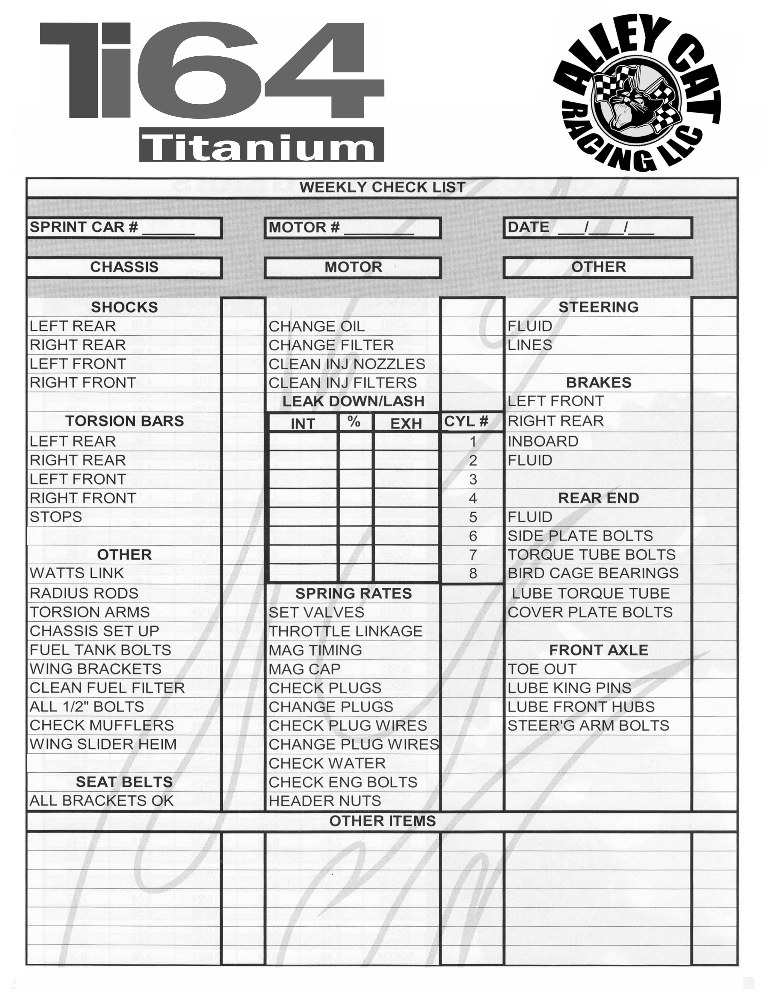 Printable maintence schedule Page 1 HoseHeads Sprint Car General Forum